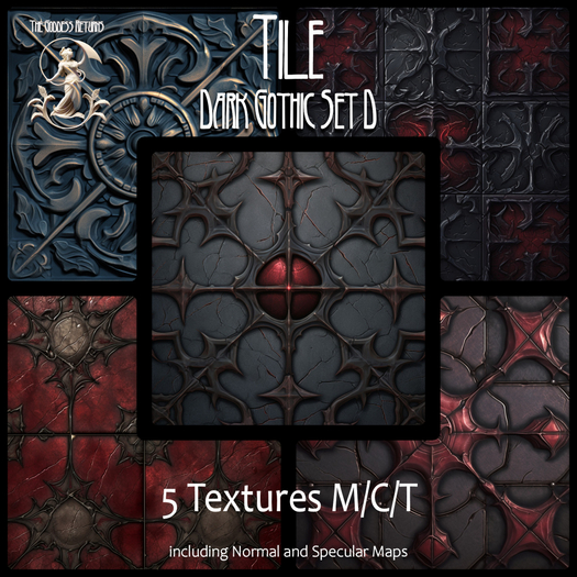 Second Life Marketplace - TGR - Tile - Dark Gothic Set D boxed